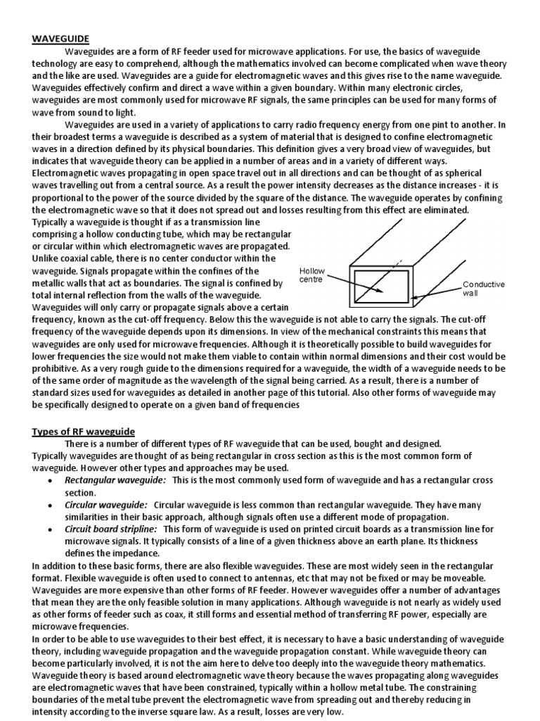 Wave Guide | PDF | Waveguide | Electrical Impedance
