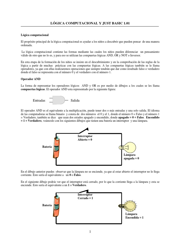 Manual Lógica Computacional y Just Basic | PDF | Puerta lógica ...