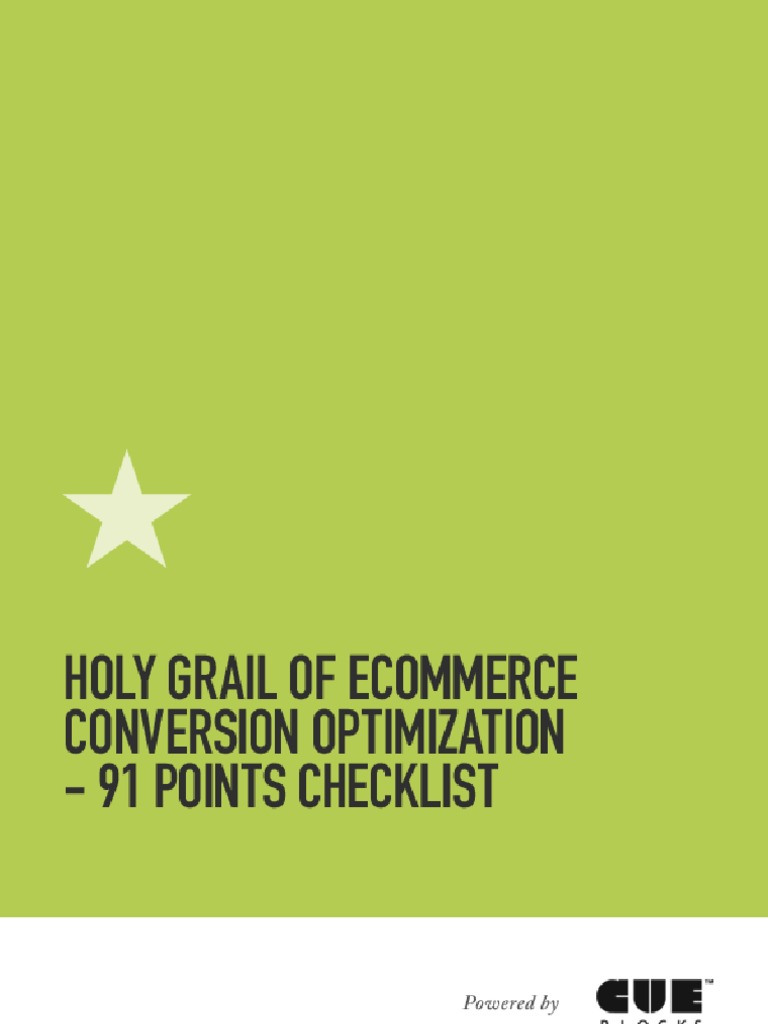 Holy Grail of Ecommerce Conversion Optimization 91 Point Checklist and Infographic | PDF | Point ...