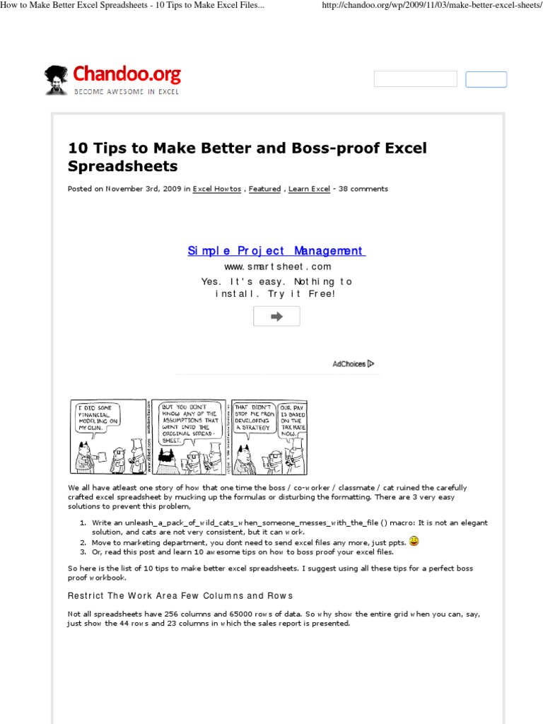 How To Make Better Excel Spreadsheets - 10 Tips To Make Excel Files ...