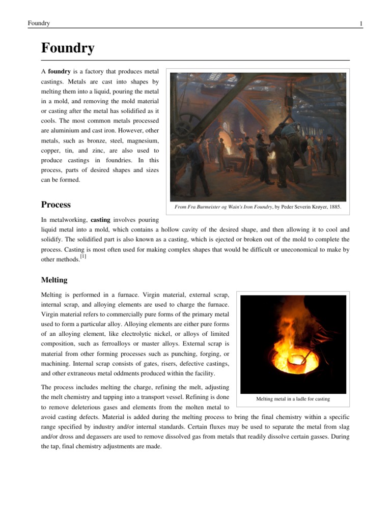 Foundry: Process | PDF | Foundry | Casting (Metalworking)