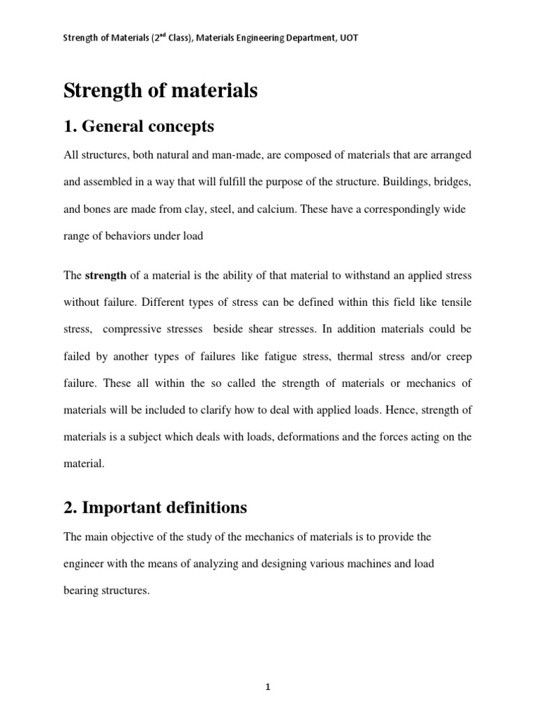 Strength of Materials Lecture Overview | PDF | Young's Modulus ...