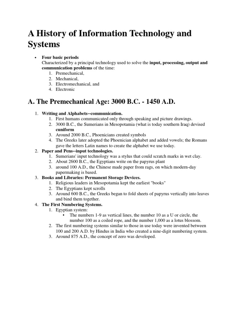 A History of Information Technology and Systems | PDF | Personal ...