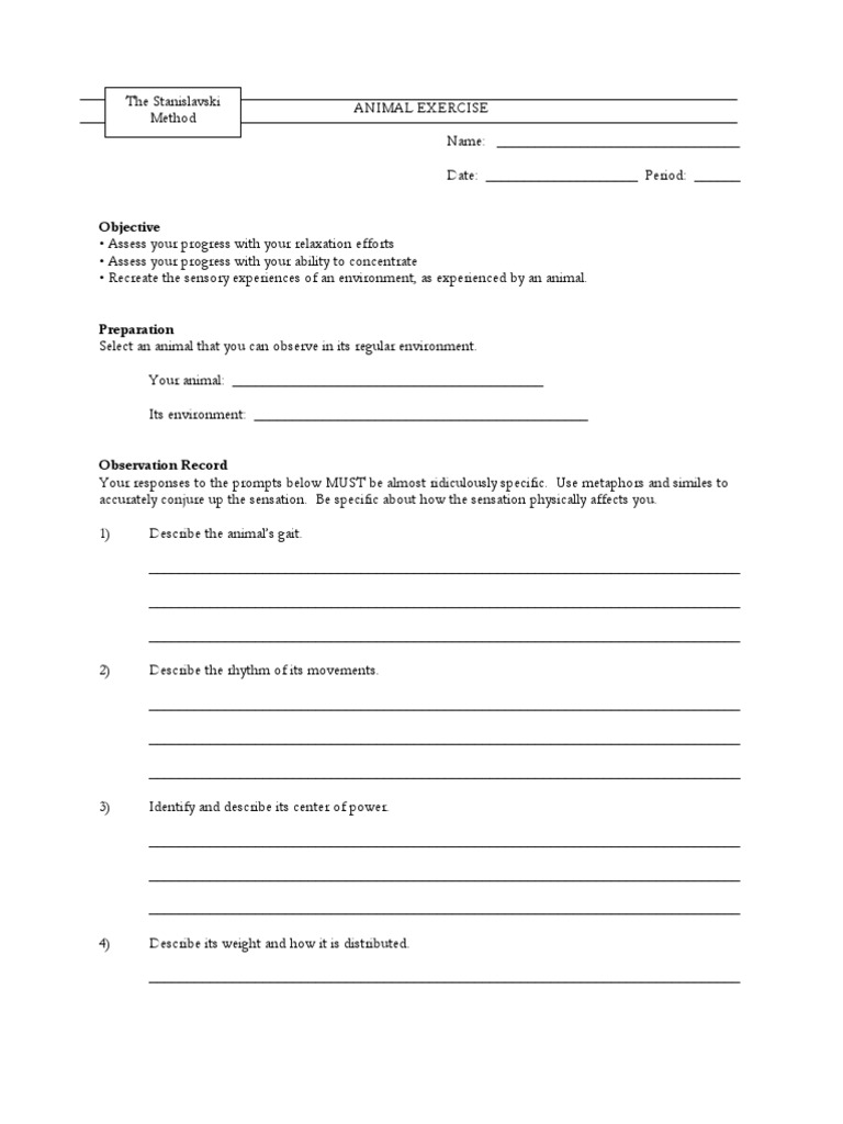 Animal Observation and Sensory Exercise | PDF | Senses | Perception