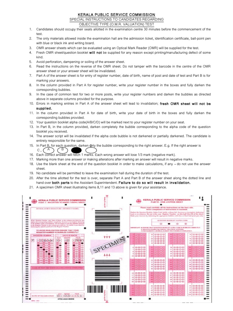 New Omr Instructions | PDF | Areas Of Computer Science | Computing And ...