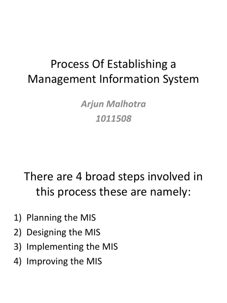 Establishing a Management Information System | PDF | Feasibility Study ...