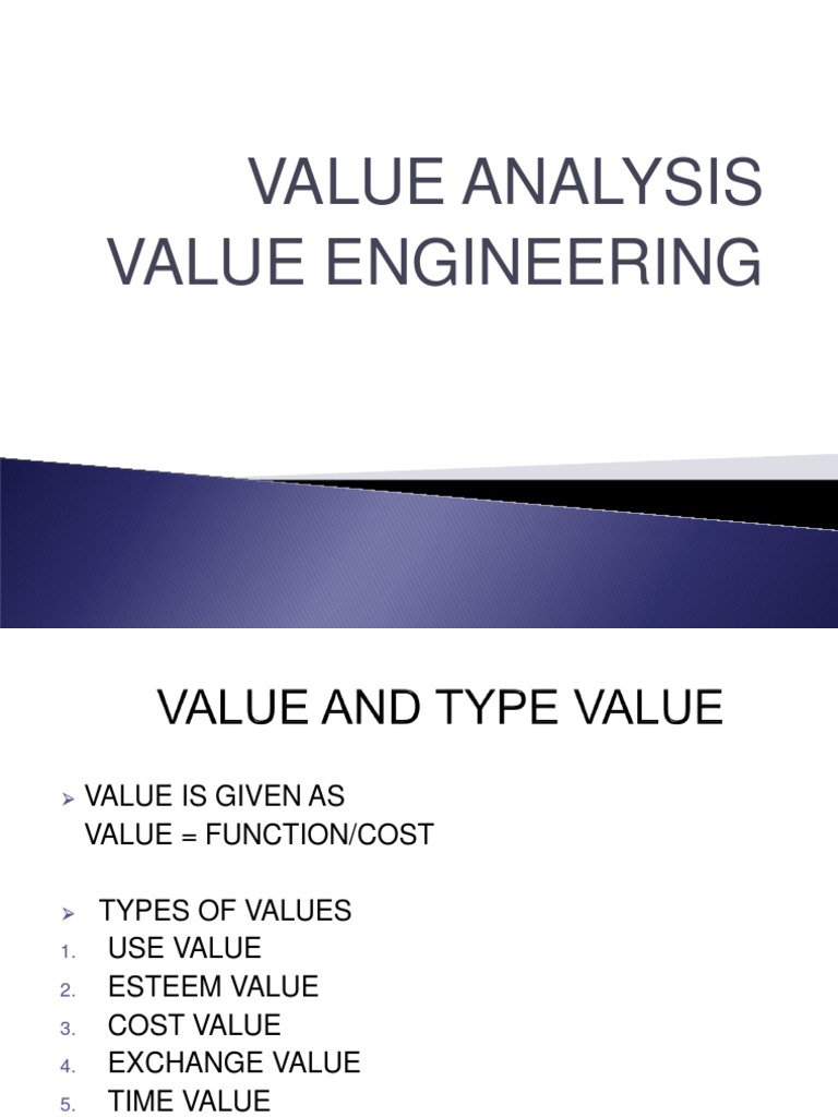 Value Analysis & Value Engineering | PDF