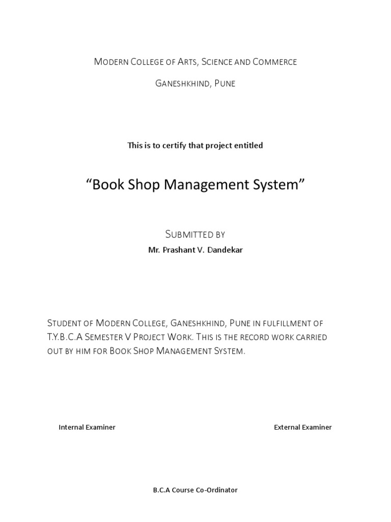 Book Shop Management System Project | PDF | Subroutine | Feasibility Study