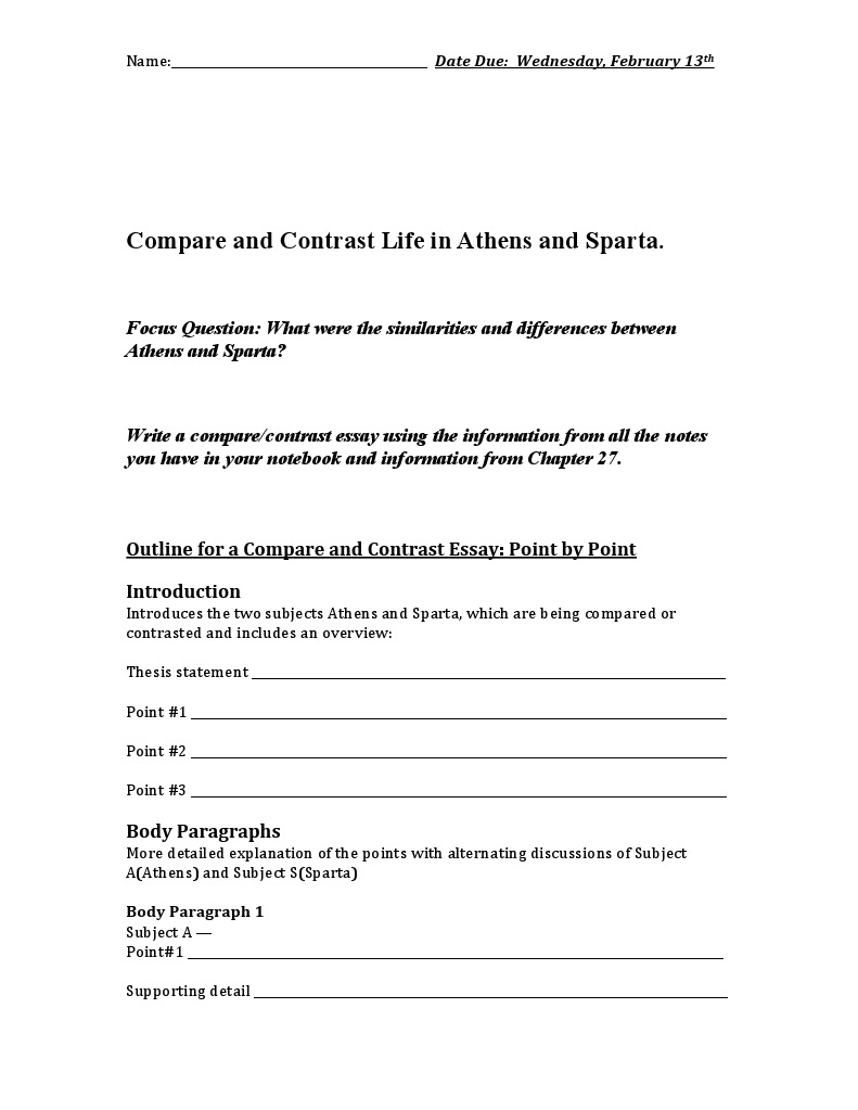 Comparing Life in Athens and Sparta | PDF