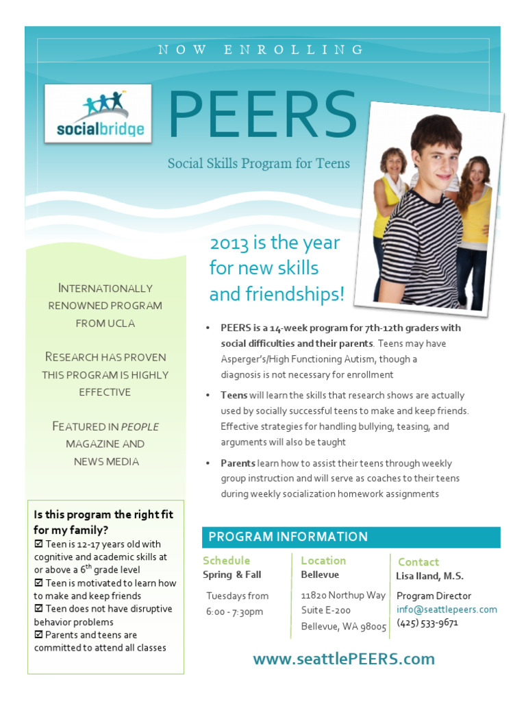 Social Skills For Teens - PEERS Program | PDF | Asperger Syndrome ...