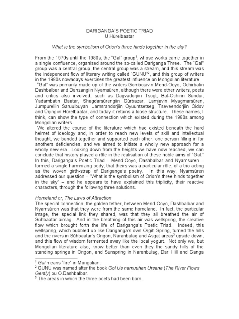 Mongolian Poetic Triad Insights | PDF | Mongols | Poetry