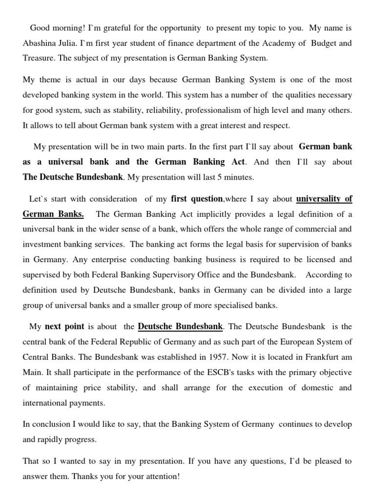 Overview of the German Banking System | PDF