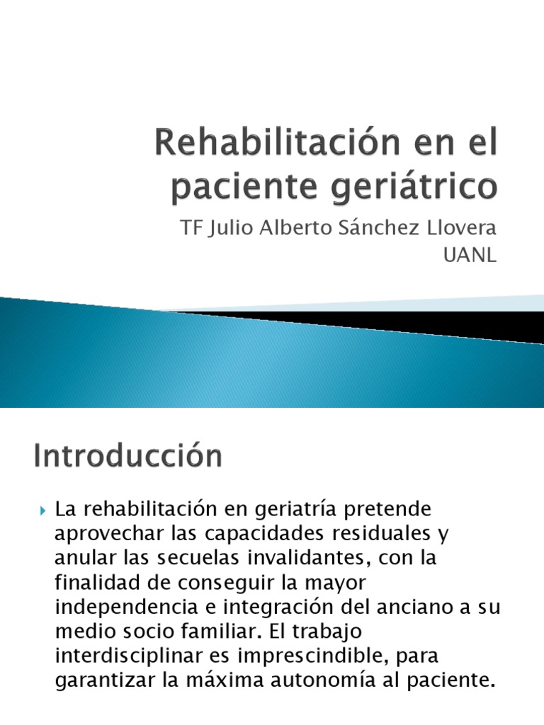 Rehabilitación Geriátrica: Principios y Prácticas | PDF | Terapia ...