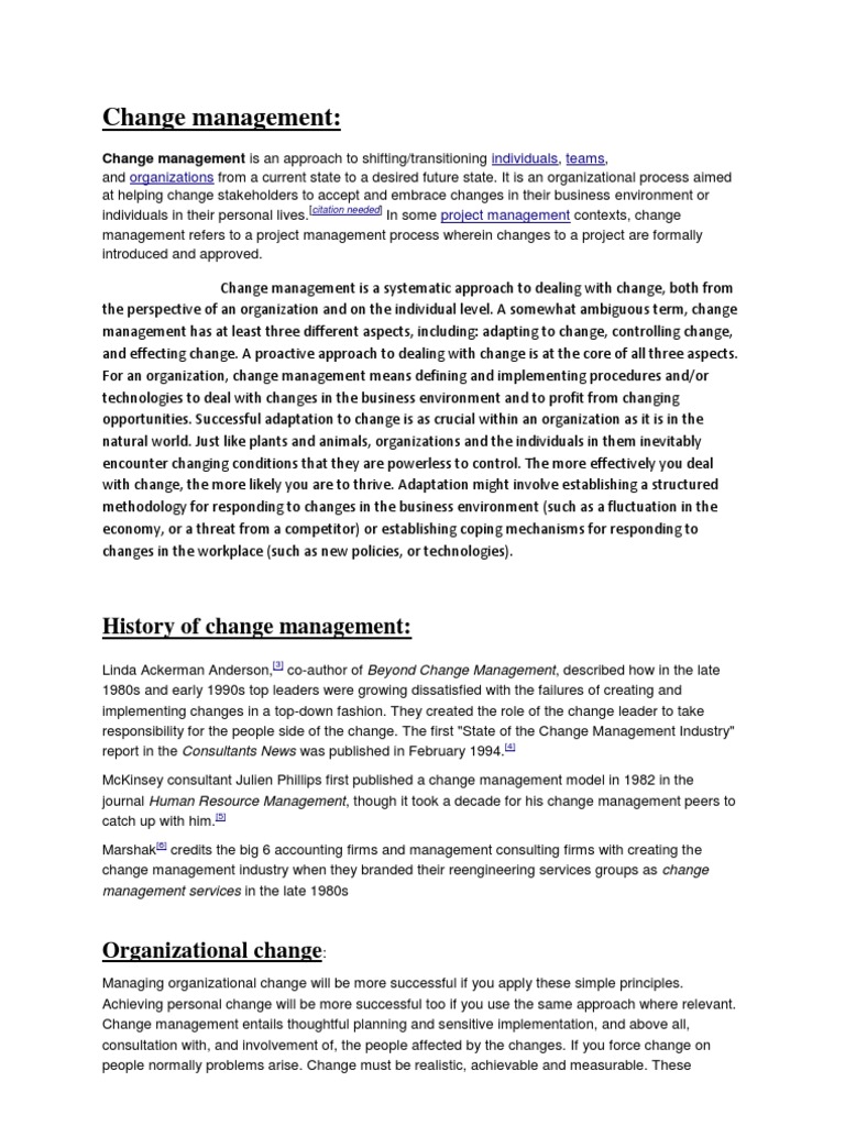 Change Management | PDF | Change Management | Leadership