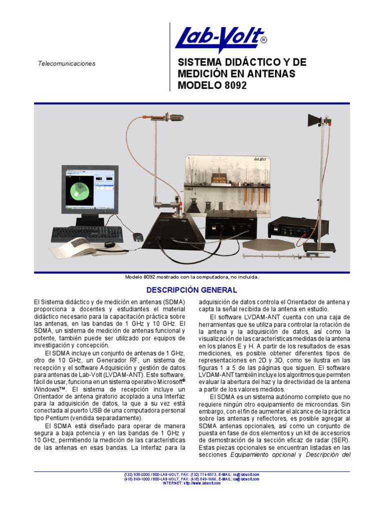 Lab Volt ANT | PDF | Adquisición de datos | Antena (Radio)