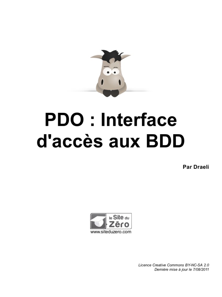 Introduction à PDO pour BDD en PHP | PDF