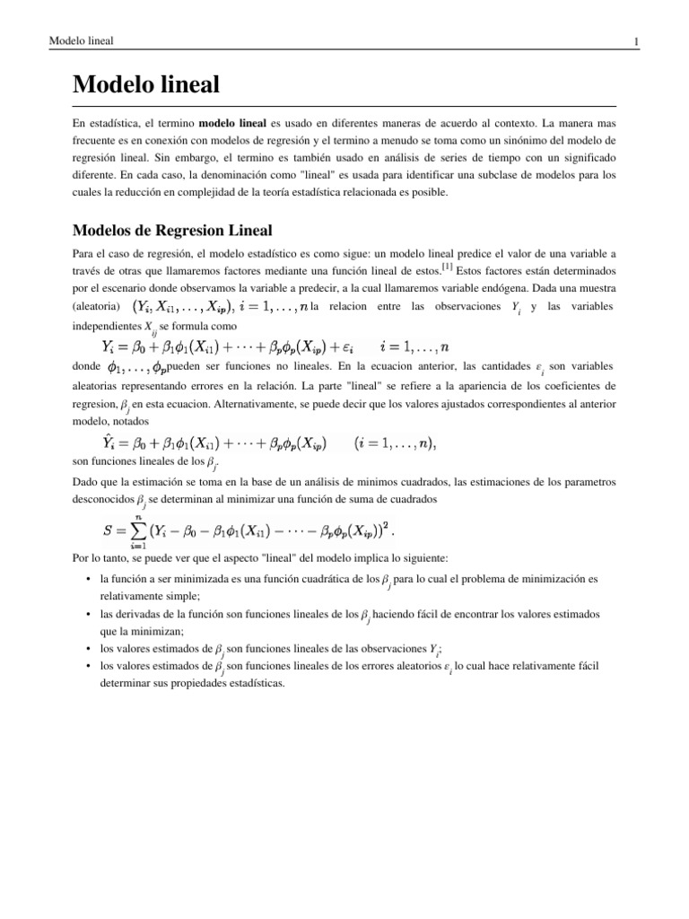 Modelo Lineal | PDF | Teorías cientificas | Análisis