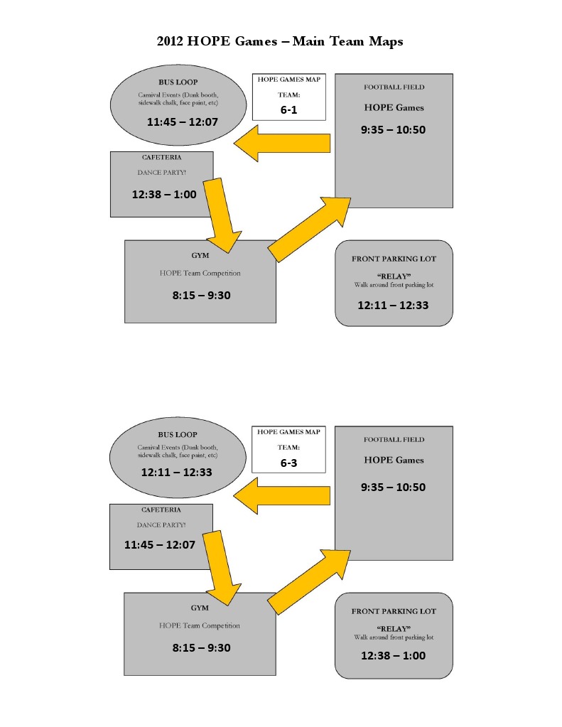 2012 Hope Games Team Maps | PDF