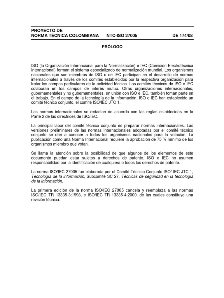ISO-27005 - Español | PDF | Seguridad de información | Organización ...