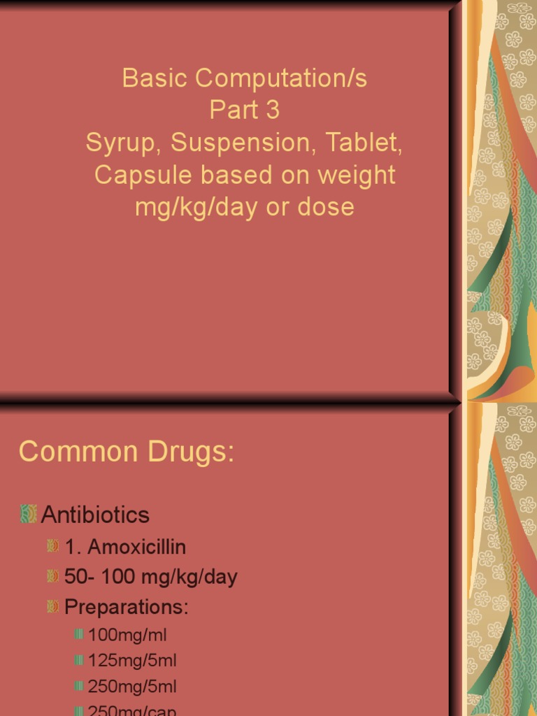 Basic Drug Computation Part 3 | PDF
