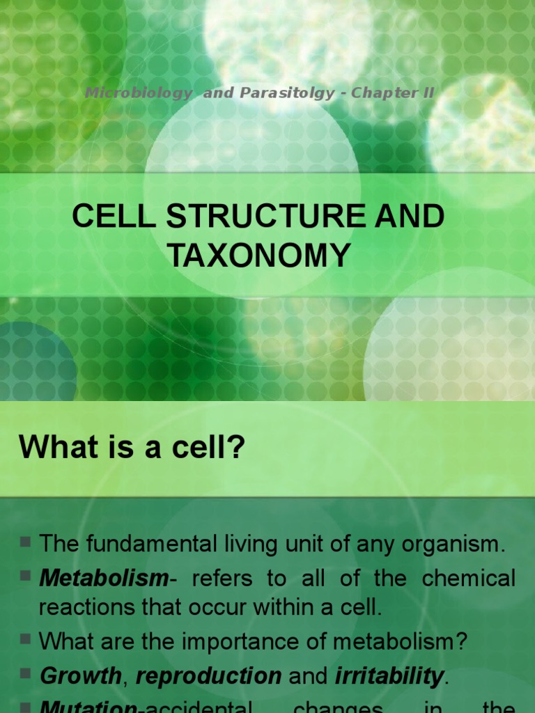 Cell Structure and Taxonomy | PDF | Cell (Biology) | Bacteria