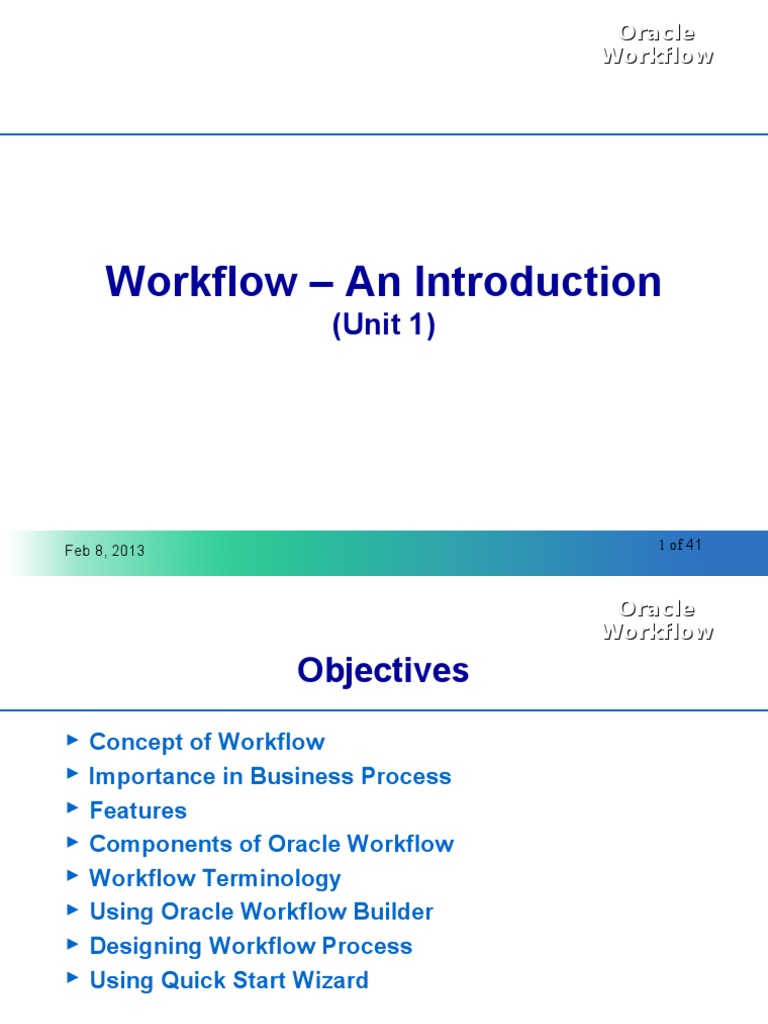 Workflow - An Introduction: (Unit 1) | PDF | Workflow | Business Process