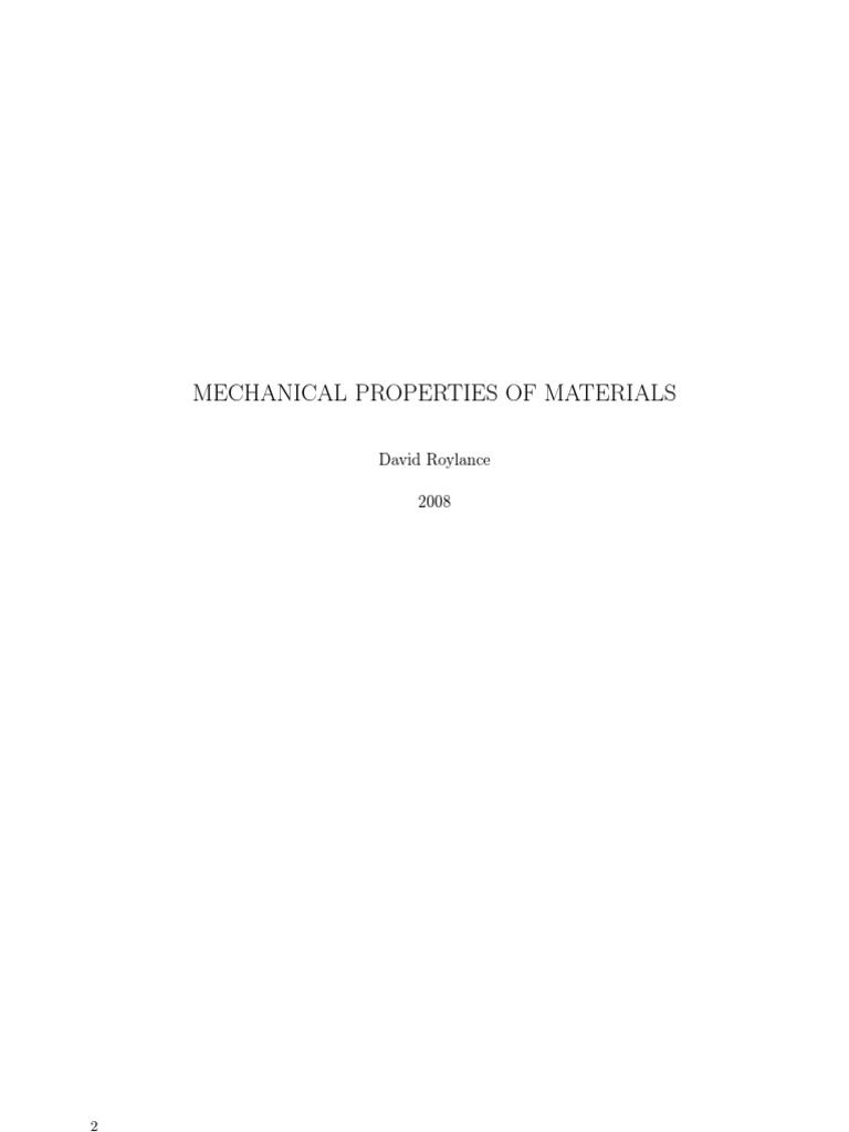 Mechanical Properties of Materials | PDF