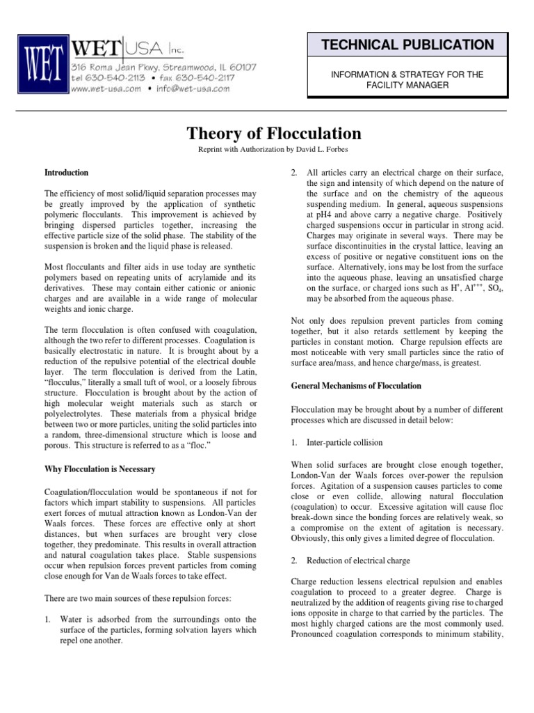 Theory of Flocculation | PDF
