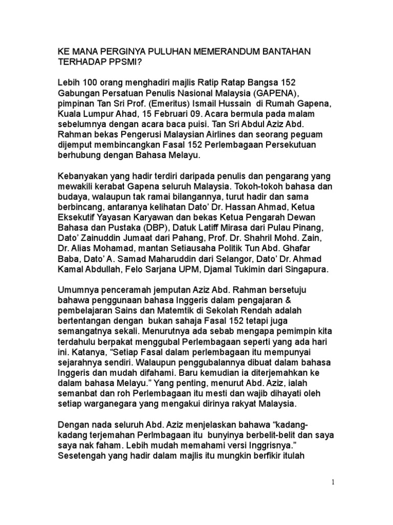 Ratip Ratap Bangsa Di Rumah Gapena | PDF