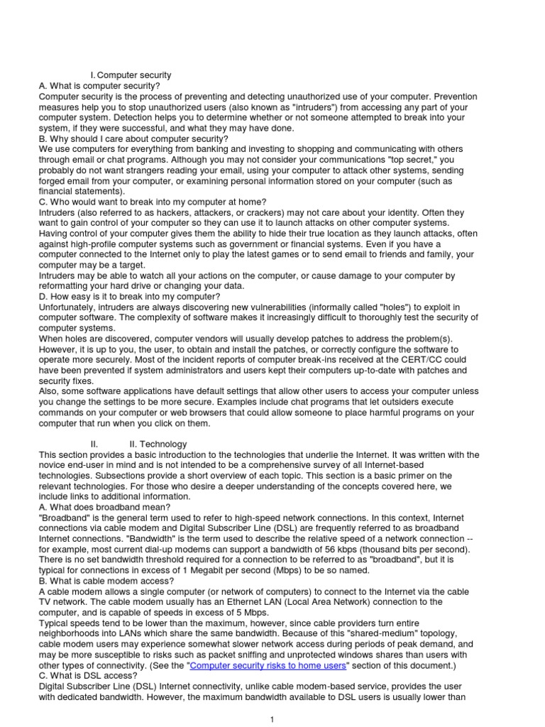 Computer Security Risks To Home Users | PDF | Ip Address | Computer Virus