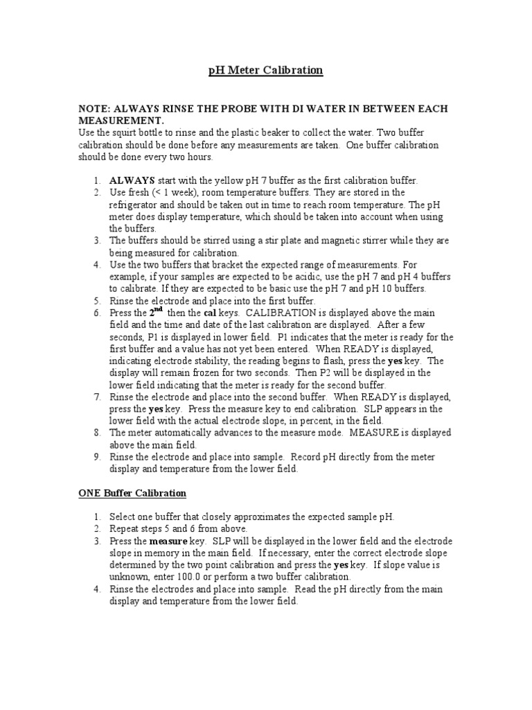 PH meter calibration.pdf | Ph | Buffer Solution