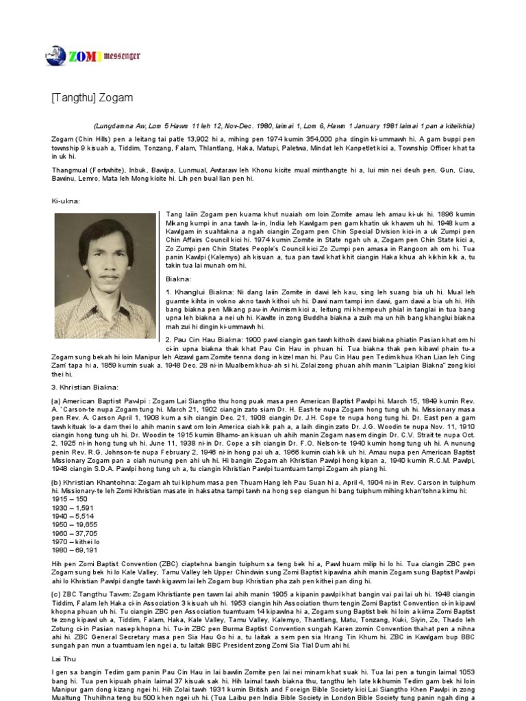 (Tangthu) Zogam | PDF