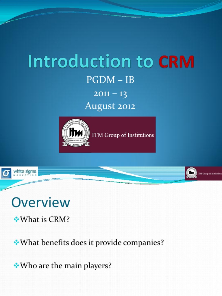 Introduction To CRM | PDF | Customer Relationship Management | Sales