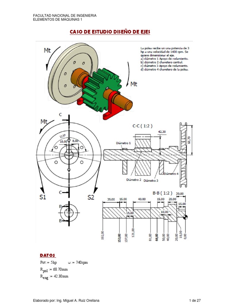 Diseño de Ejes | PDF | Fatiga (material) | Doblar