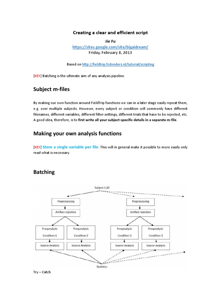 Efficient Scripting with FieldTrip | PDF | Computers