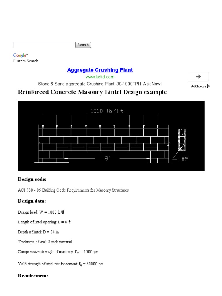 Masonry Lintel Design Guide | PDF | Masonry | Concrete