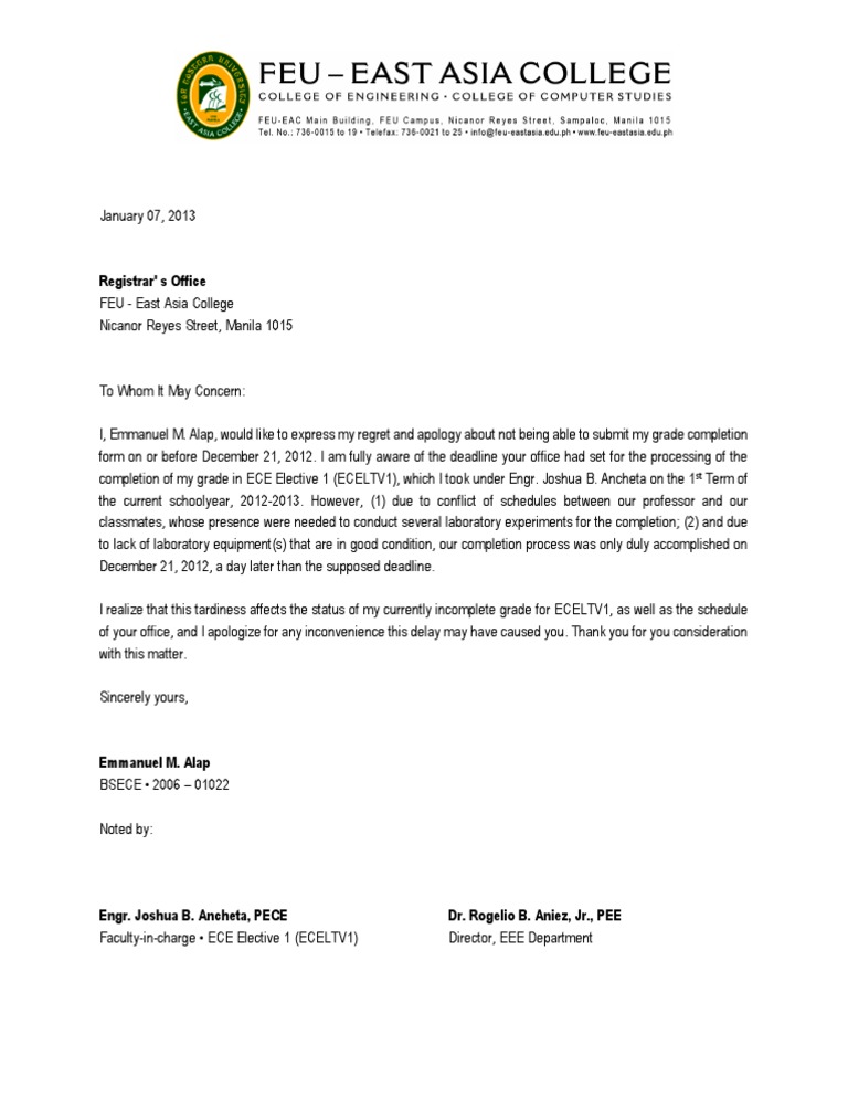 Apology Letter 1 | PDF
