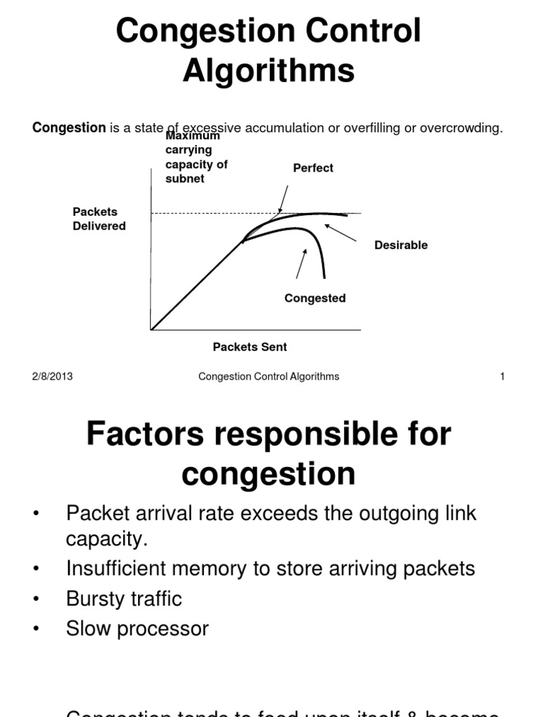Congestion Control Algorithms | PDF | Network Congestion | Networking ...