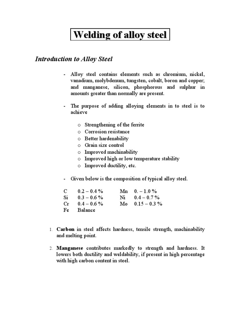 Alloy Steel Welding | PDF