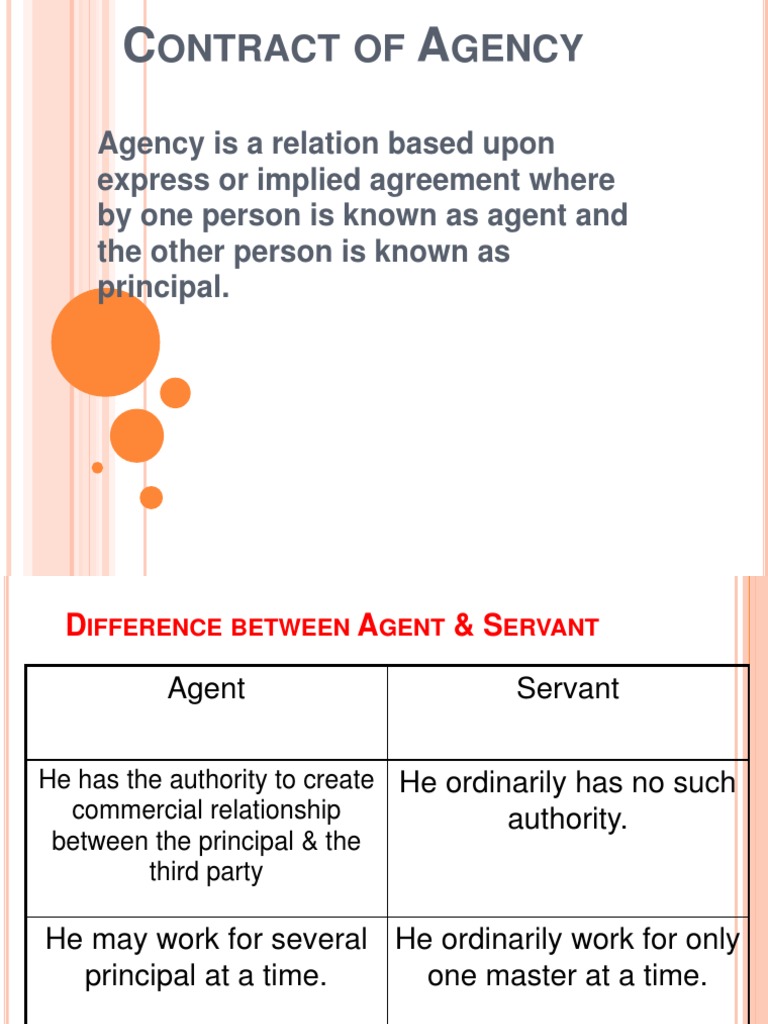 Contract of Agency | PDF | Law Of Agency | Private Law