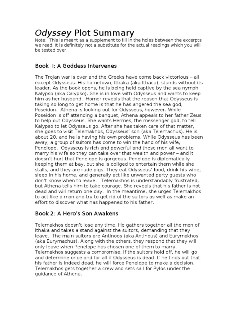 Odyssey Plot Summary | PDF