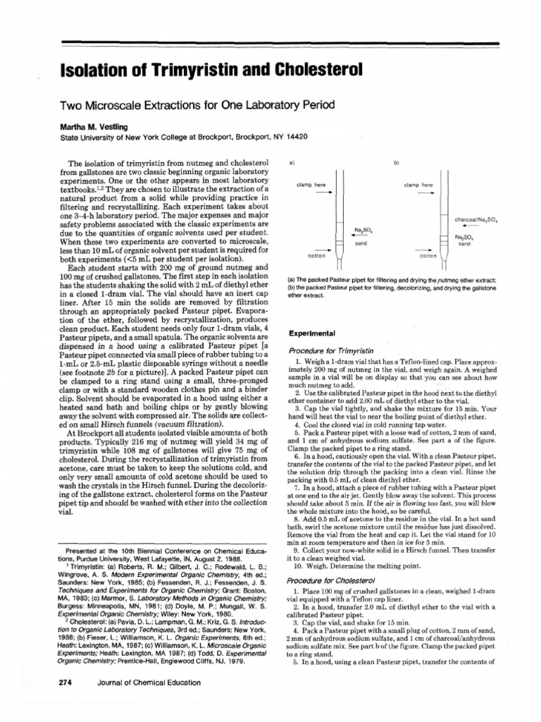 Isolation Trimyristin PDF | PDF | Filtration | Solvent