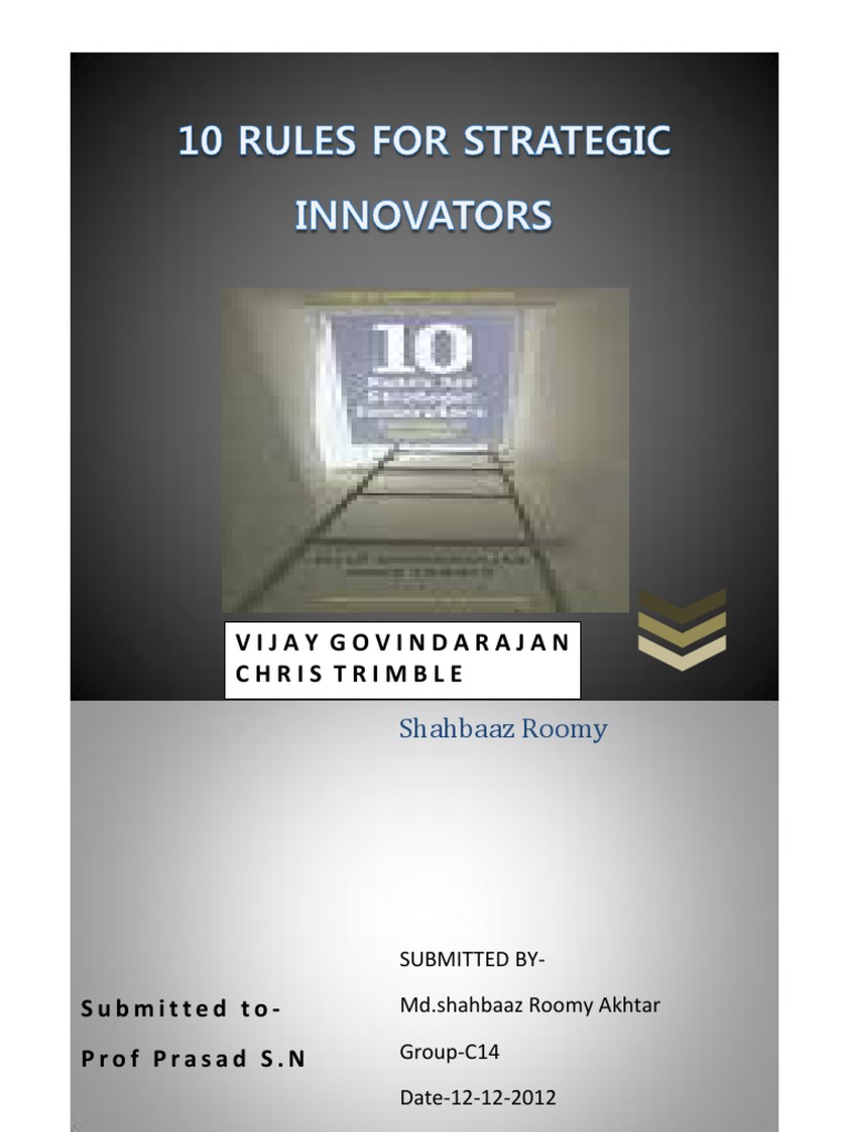 10 Rules for Strategic Innovators | PDF | Hasbro | Business Model