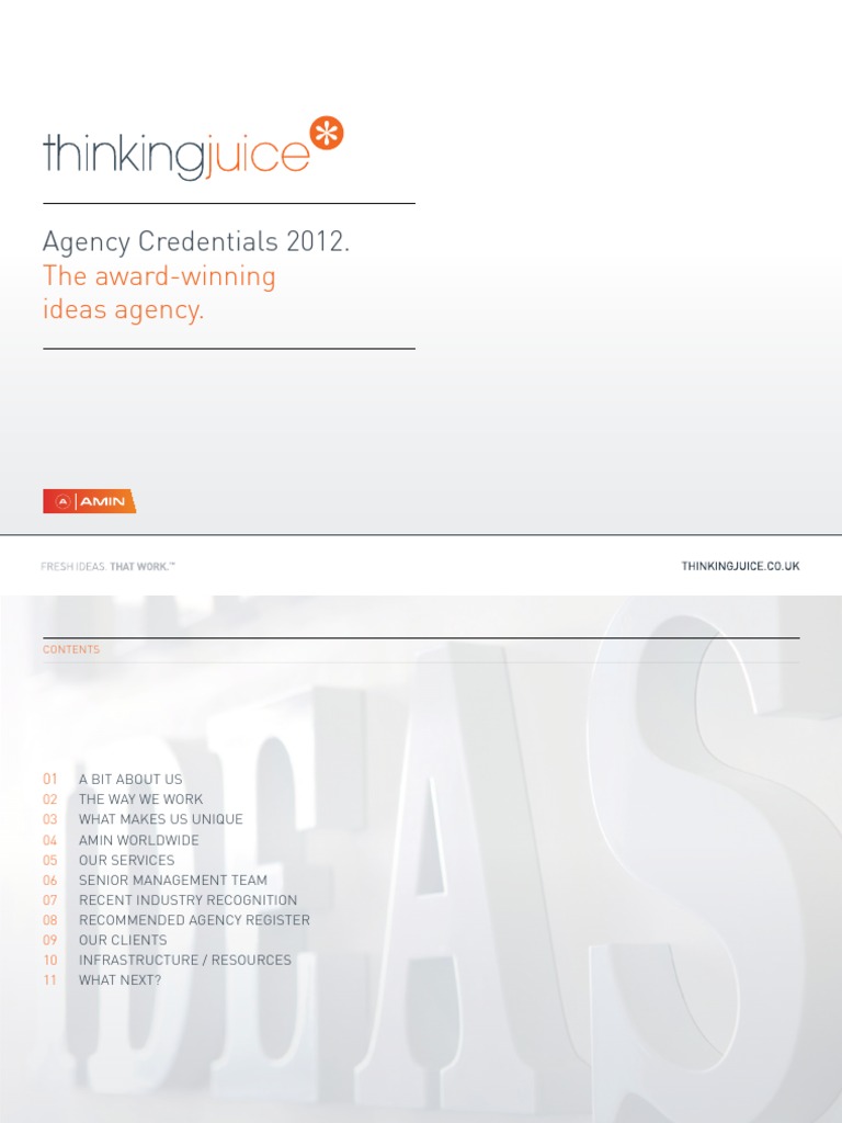 Thinking Juice Light Credentials 2012 | PDF | Brand | Strategic Management