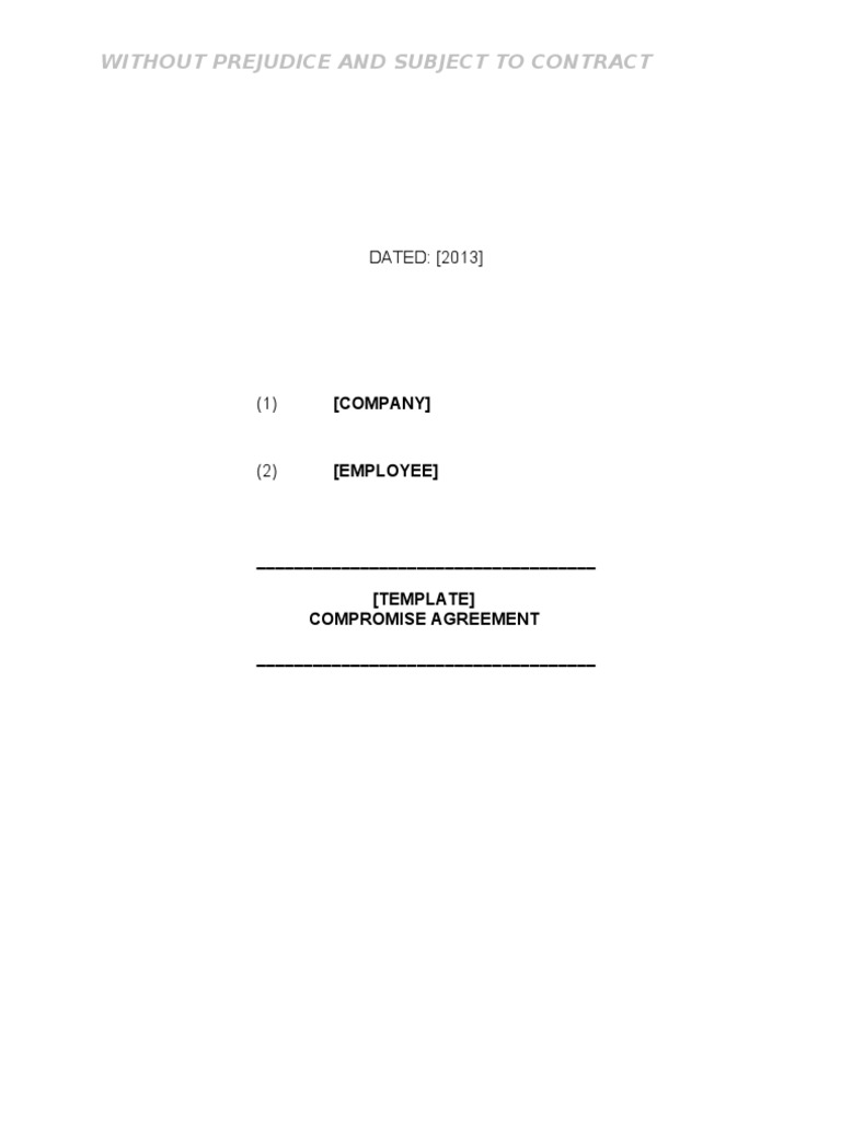Compromise Agreement PDF Indemnity Costs In English Law