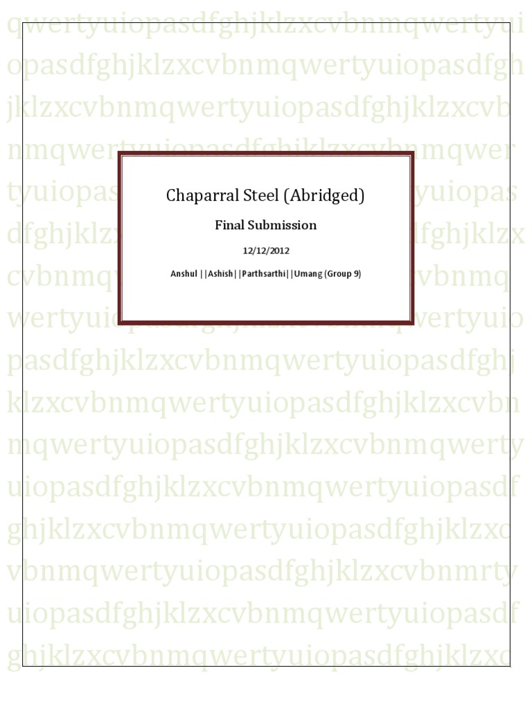 Chaparral Steel Company Overview | PDF | Steel Mill | Steel