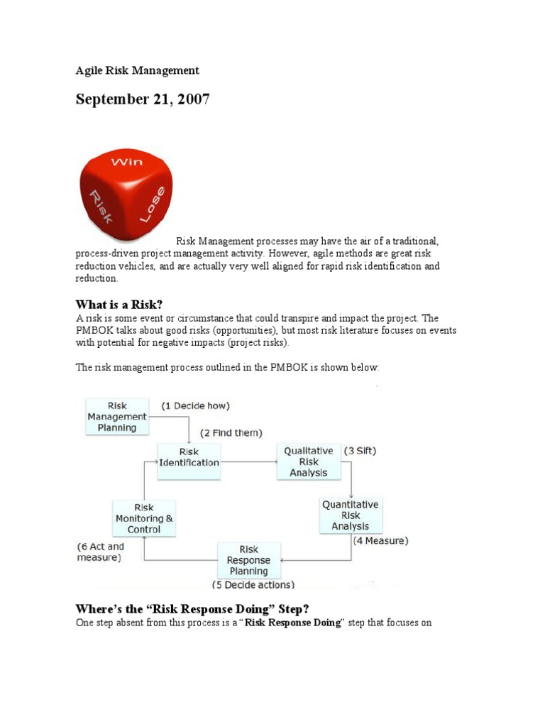 Agile Risk Management | Agile Software Development | Risk Management