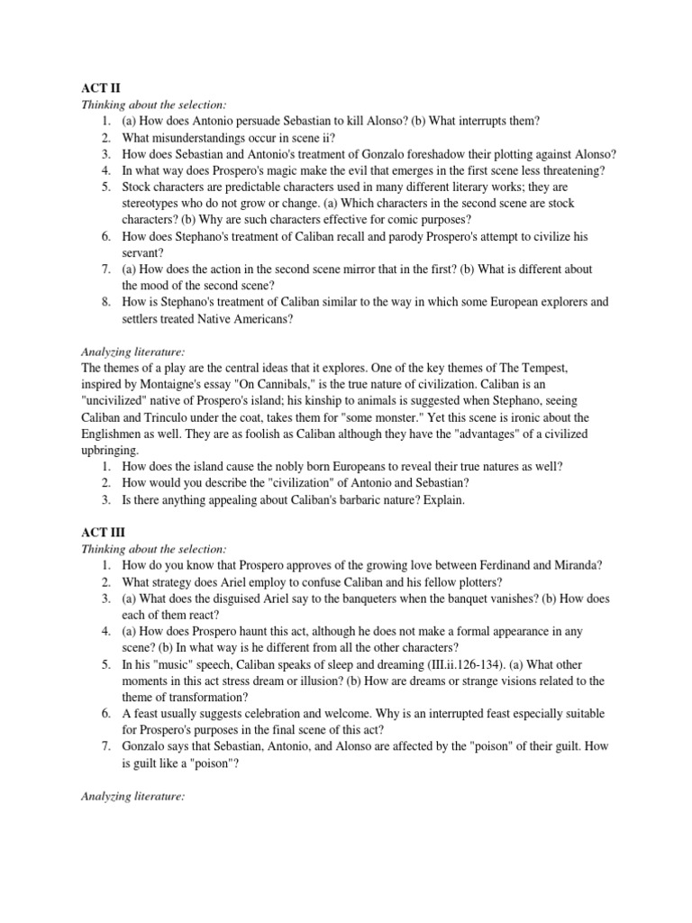 Key Themes and Actions in The Tempest | PDF | The Tempest