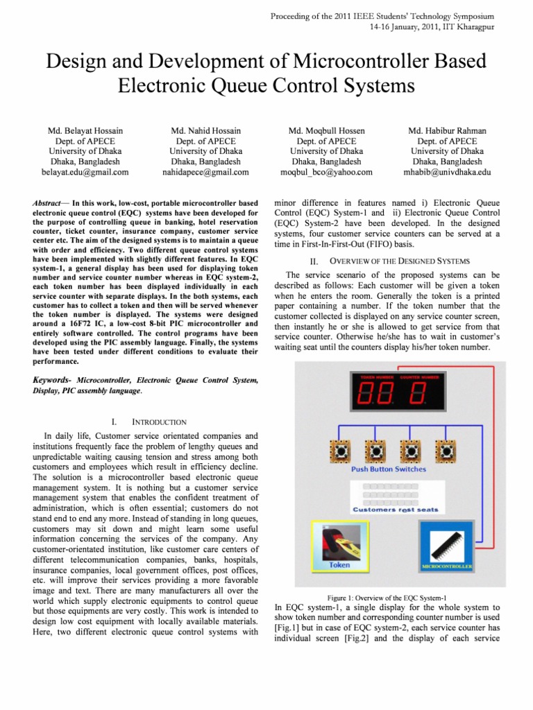 Design and Development of Microcontroller Based Electronic Queue Control System | PDF | Queue ...