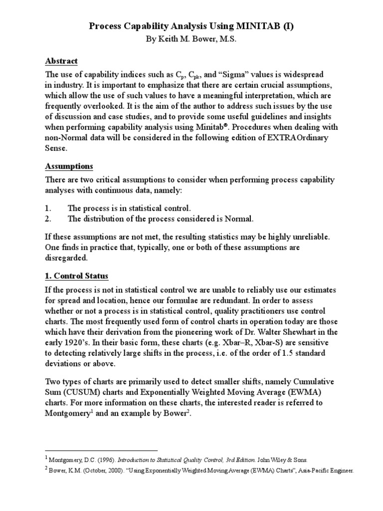 Minitab Capability Analysis 1 | PDF | Normal Distribution | P Value